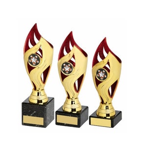 Gold and Red Flame Award - Personalized Engraving - Custom Insert - Etsy