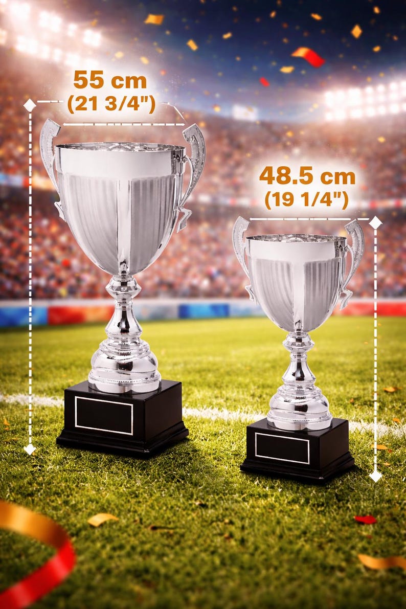 Silver Metal Trophy Cup With Handles - Personalized Engraving - Etsy