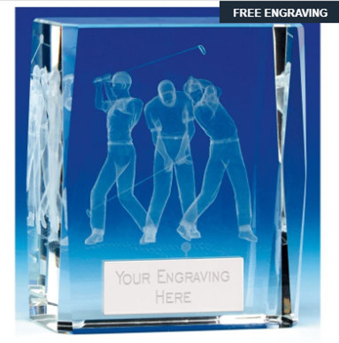 Golf Glass Award Trophy - Personalised Engraving- Gift Boxed - Etsy