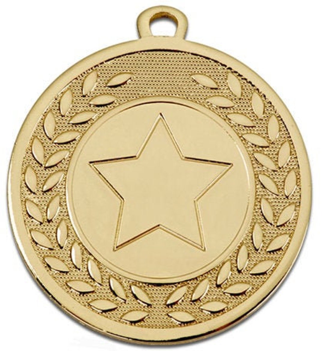 Star Medals - Gold, Silver, Bronze - Choice of Ribbon - 1.75 Inch (45mm ...