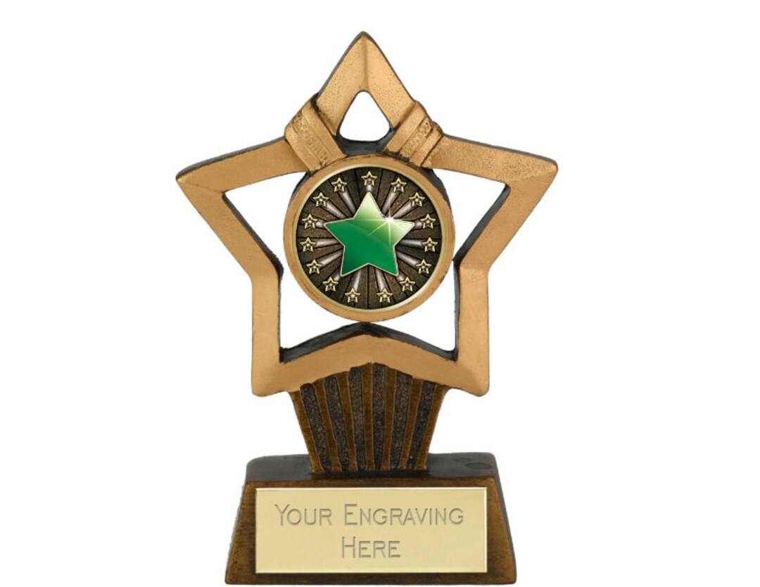 Star Green Award Trophy Personalized Engraving - Etsy