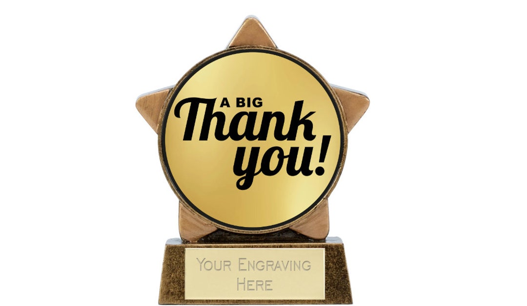 Thank You Award Trophy - Personalized Engraving - Etsy