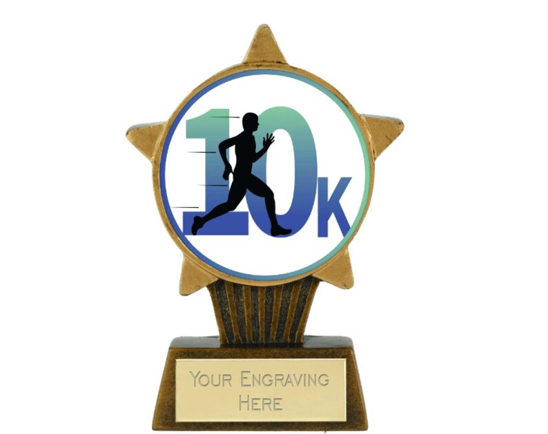 Male 10K Running Award Trophy Personalized Engraving - Etsy