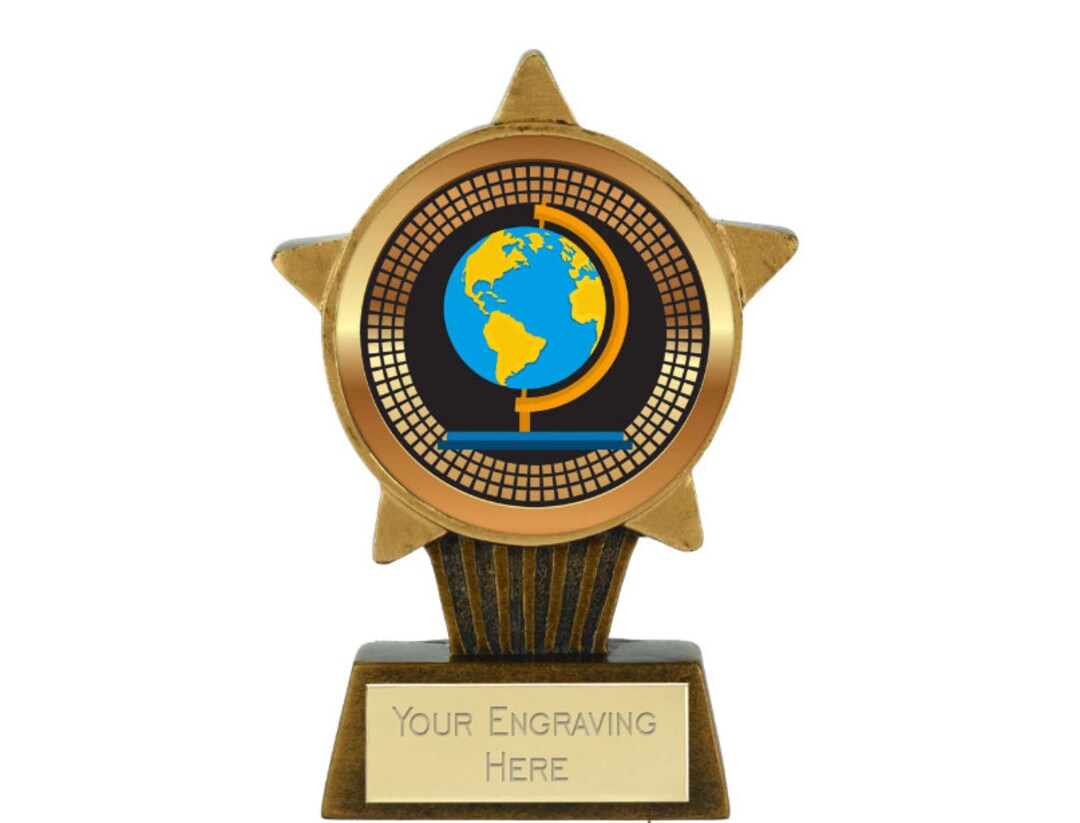 Geography Award Trophy - Personalized Engraving - Etsy