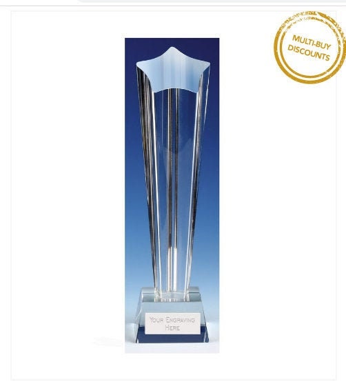 Star Crystal Glass Award Trophy Personalized Engraving - Etsy