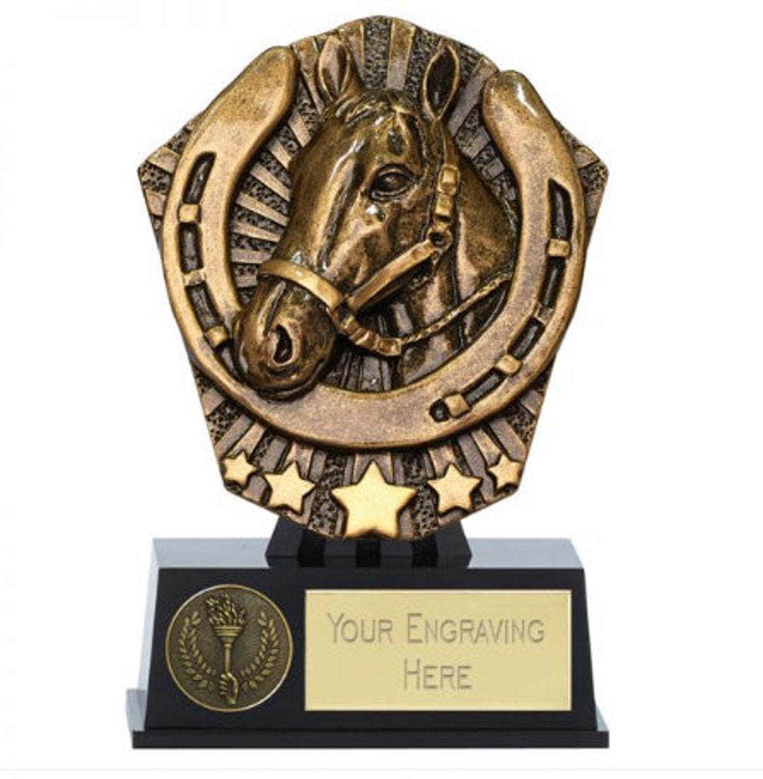 Horse and Rider Award Trophy - Personalized Engraving - Etsy