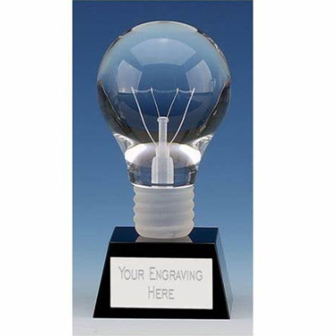Bright Idea Crystal Award Trophy Personalized Engraving Gift Boxed - Etsy