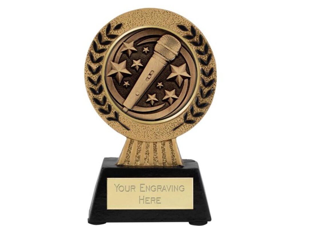 Microphone Award Trophy - Personalized Engraving - Etsy