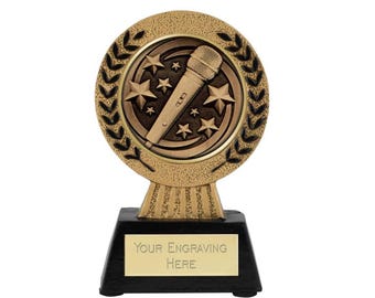 Trophy, Microphone Award Trophy, Personalized Music Award, Wording, 9 ...