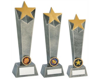 Gold / Silver Triple Shooting Star Trophy by DECADE AWARDS - Etsy