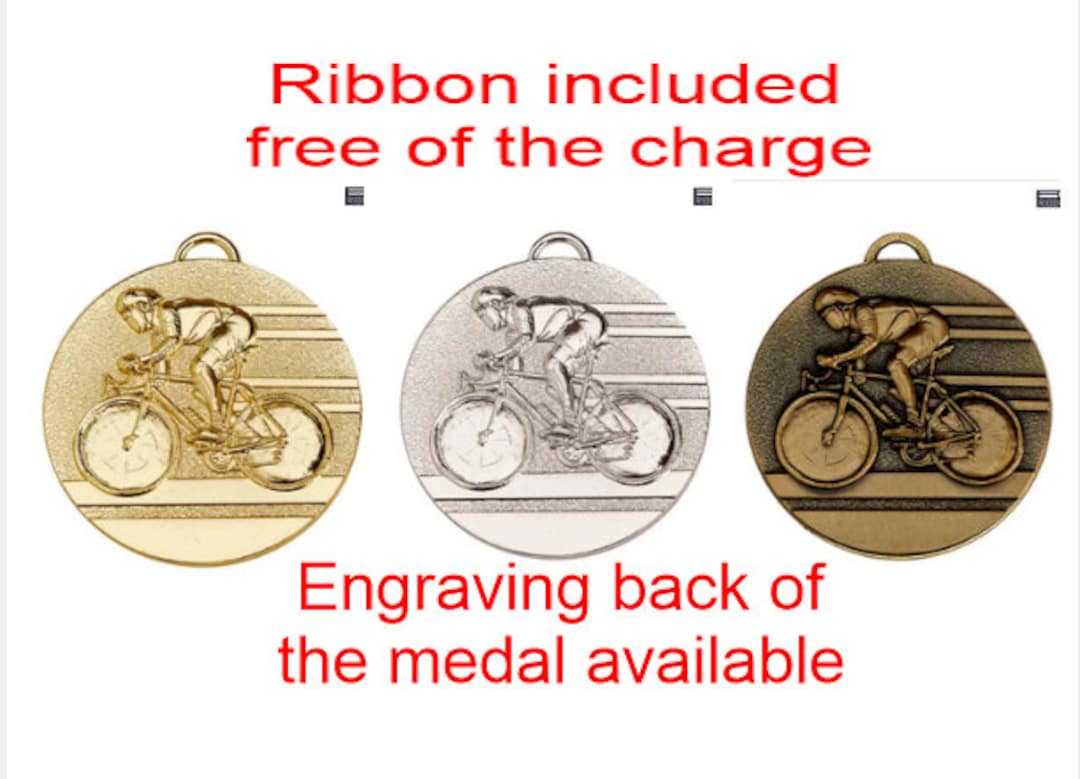 Cycling Medals - Gold, Silver, Bronze - 50MM (2") - Engravable - Etsy