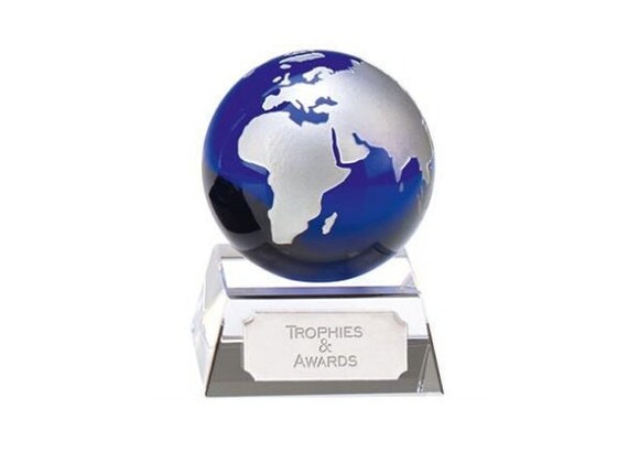 World Globe Glass Award Personalized Engraving - Etsy