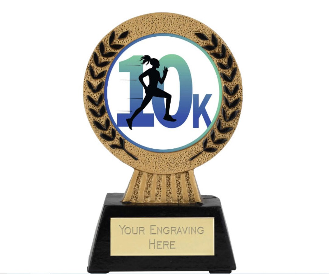 Female 10K Running Award Trophy - Personalized Engraving - Etsy