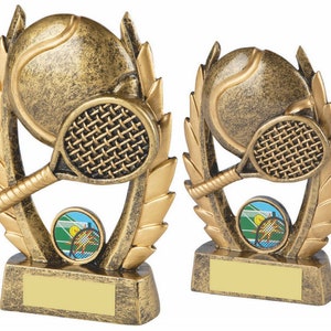 Tennis Racket/ball Trophy Award - Personalized Engraving - Custom ...