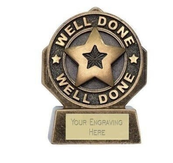 Well Done Award Trophy Personalized Engraving - Etsy