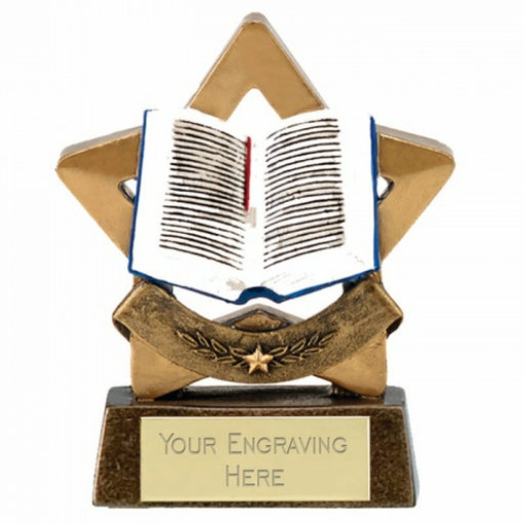 Book Award Trophy - Personalized Engraving - Etsy