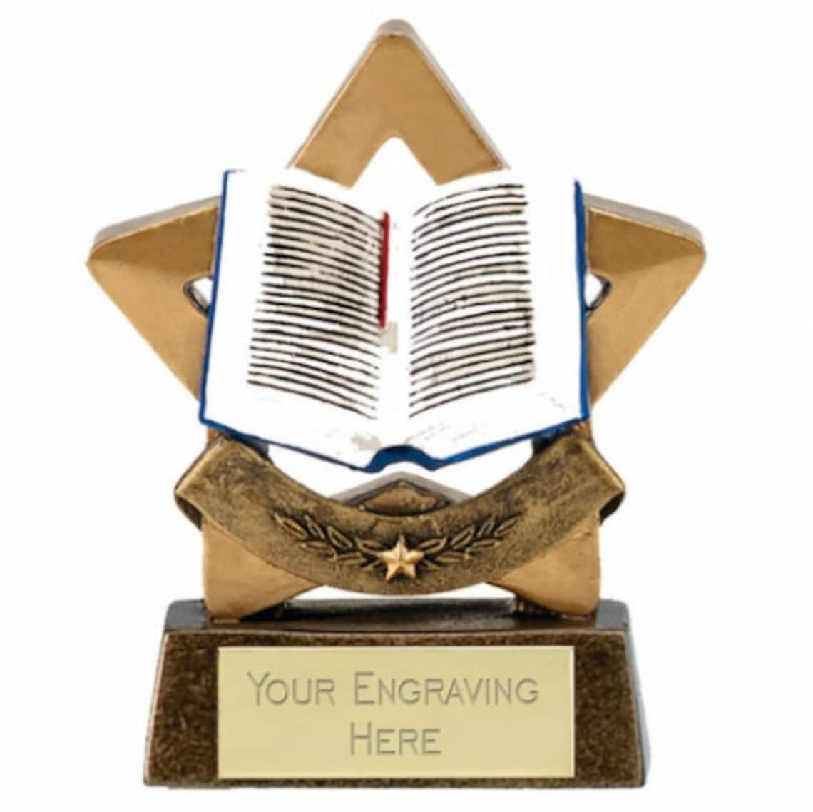 Book Award Trophy Personalized Engraving - Etsy