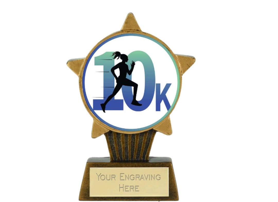 Female 10K Running Award Trophy Personalized Engraving - Etsy