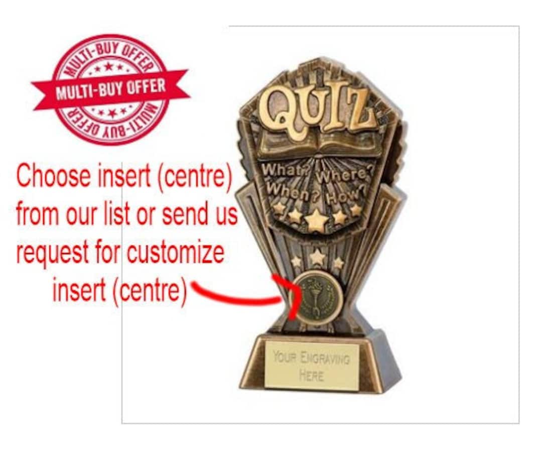 Quiz Award Quiz Trophy Personalised Engraving - Etsy