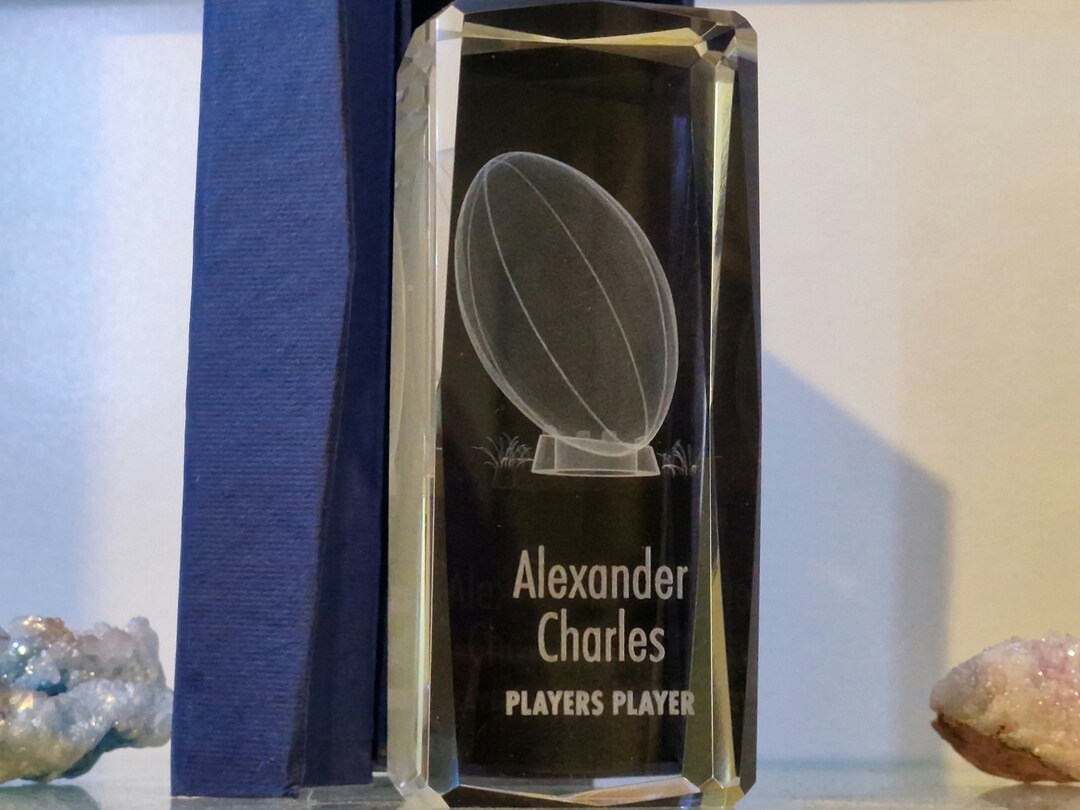Rugby Crystal Glass Award- Personalised Engraving - Etsy UK