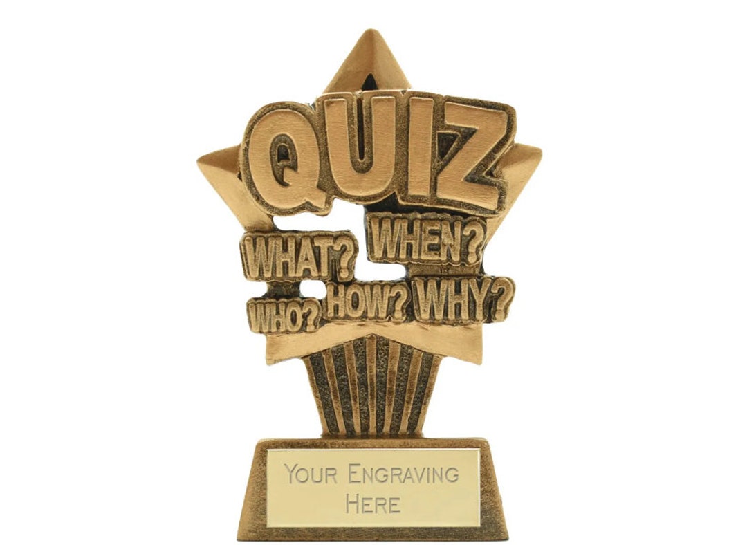 Quiz Award 10cm (4") - Personalized Engraving - Etsy