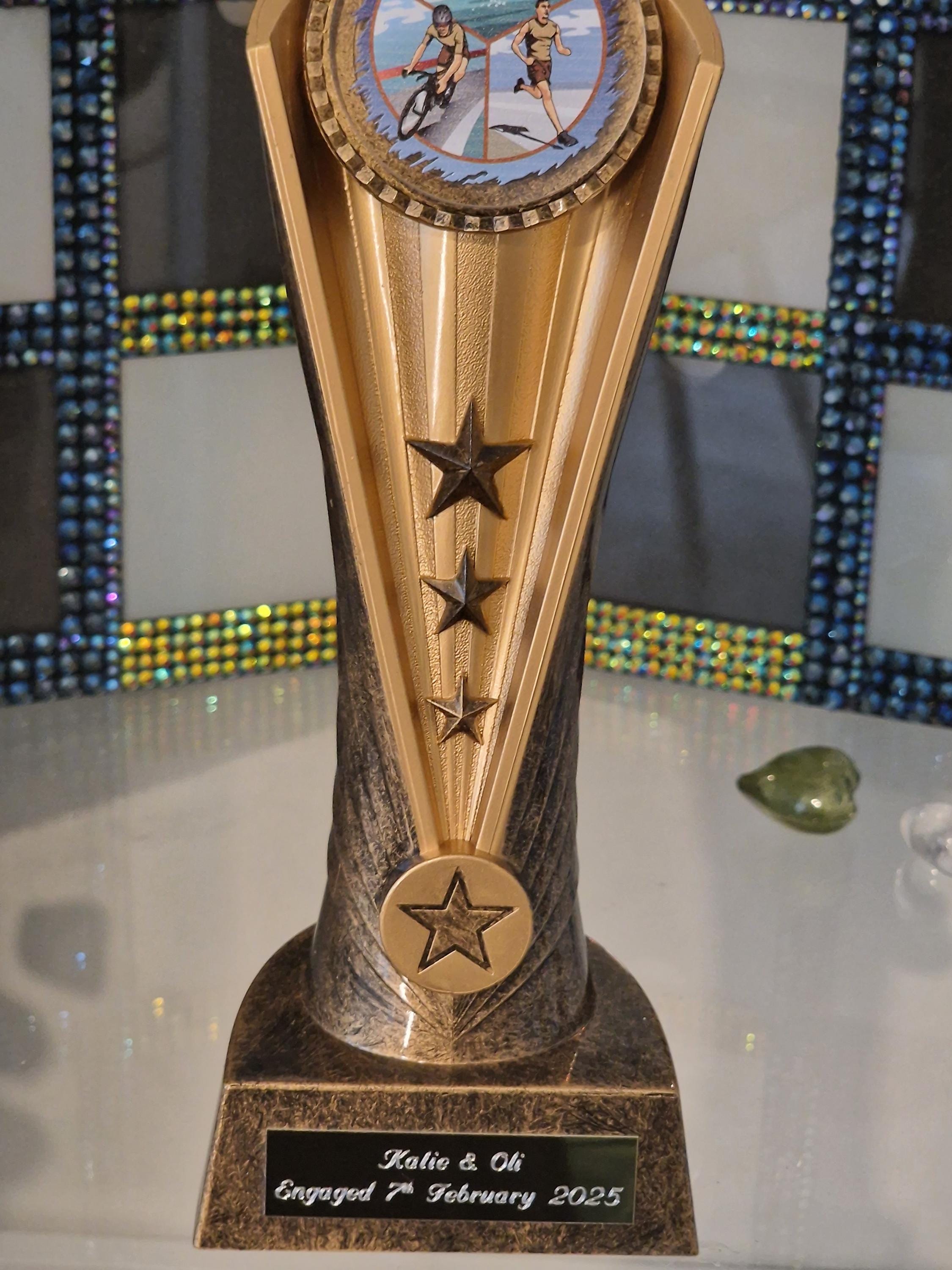 Triathlon Award Trophy - Personalized Engraving - Custom Inserts - Etsy