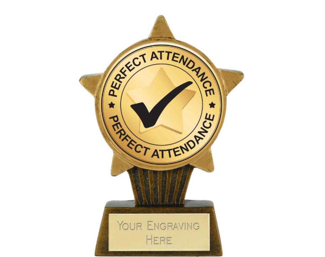 Attendance Award Trophy Personalized Engraving - Etsy