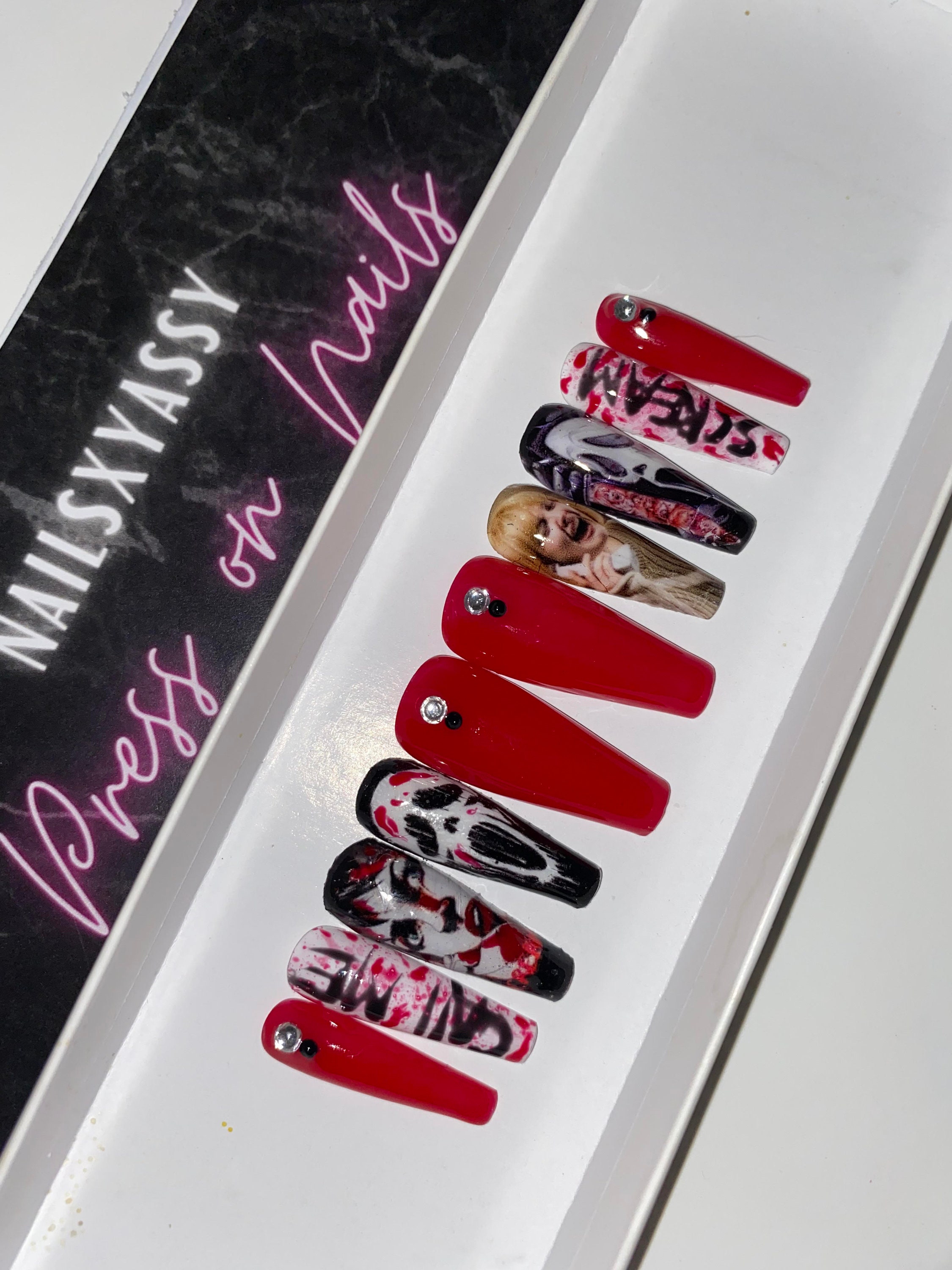 Scream Movie Halloween Press on Nails Set | Etsy
