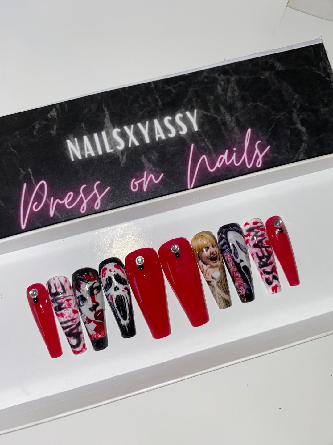 Scream Movie Halloween Press on Nails Set - Etsy