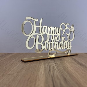 Tabletop Happy Birthday Sign Birthday Table Decorations Mirrored Happy ...