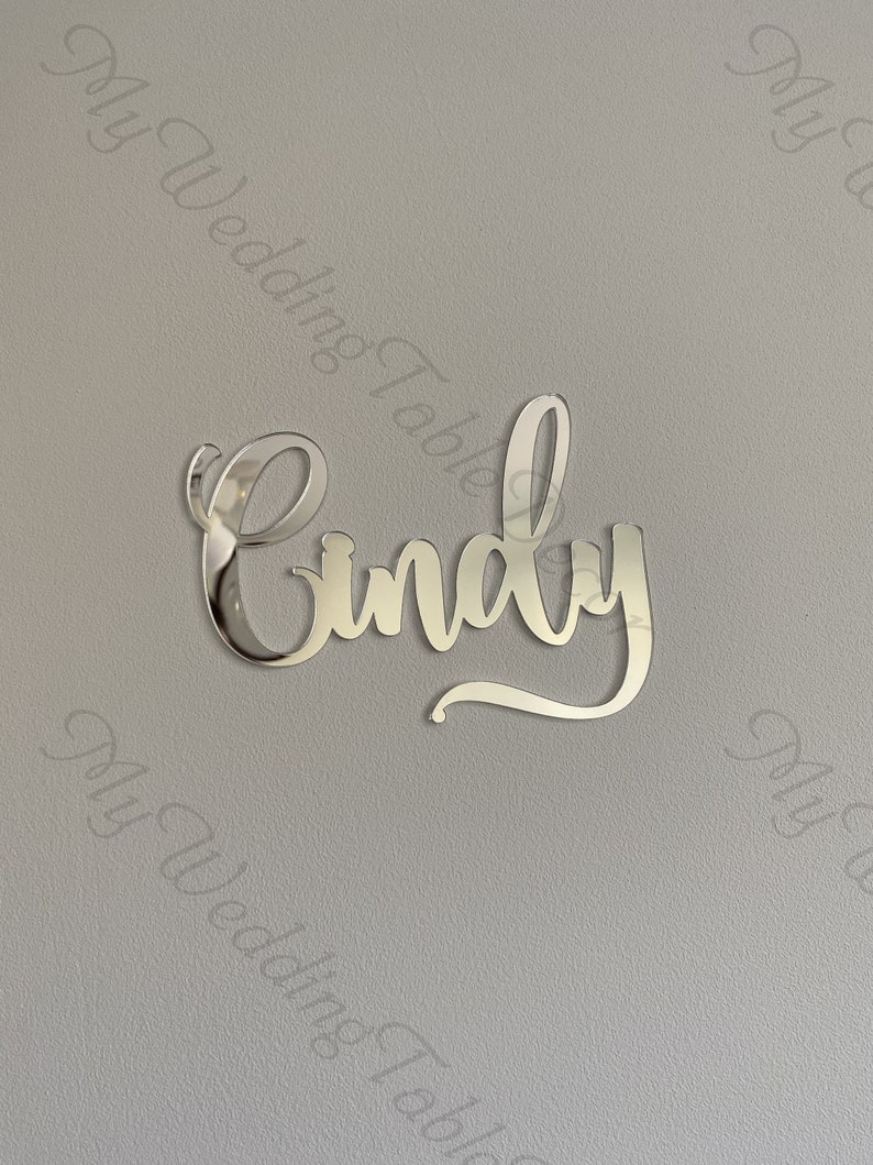 Silver Mirror Family Name Letters Mirror Silver Sign Mirror Wall ...