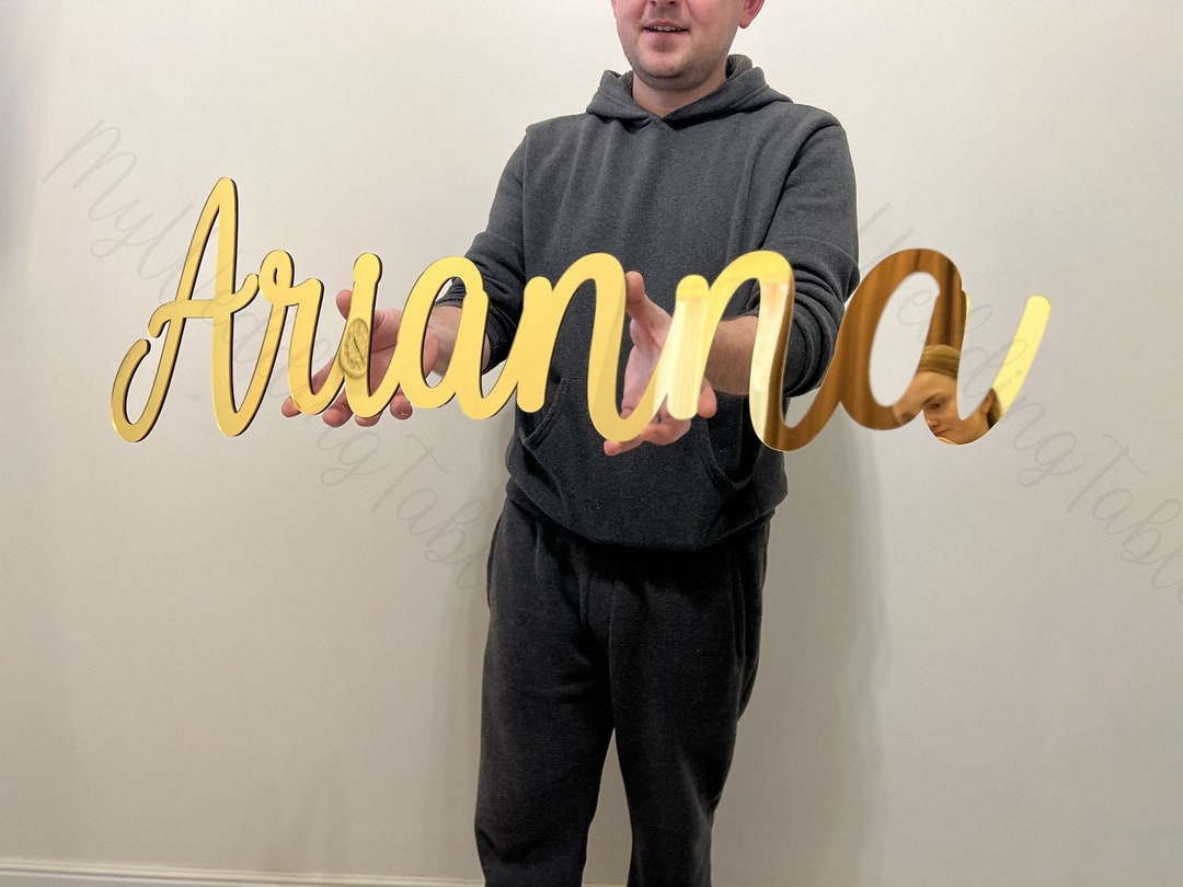 Gold Mirror Letters, Gold Mirror Sign, Golden Decoration, Mirrored ...