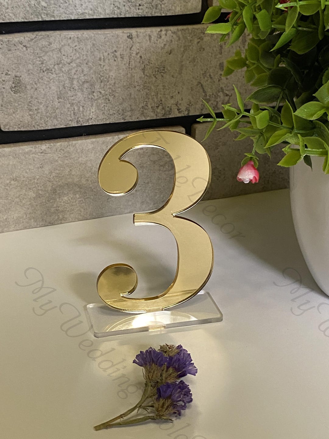 Mirrored Table Numbers, Table Numbers for Weddings, Table Numbers With ...
