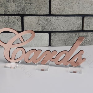 Cards Sign for Wedding Organization Mirror Sign Custom Table Letters ...