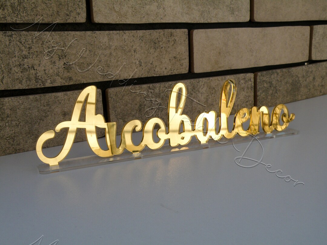 Freestanding Name Sign, Sweet Table Sign, Gold Mirror Wedding Custom ...