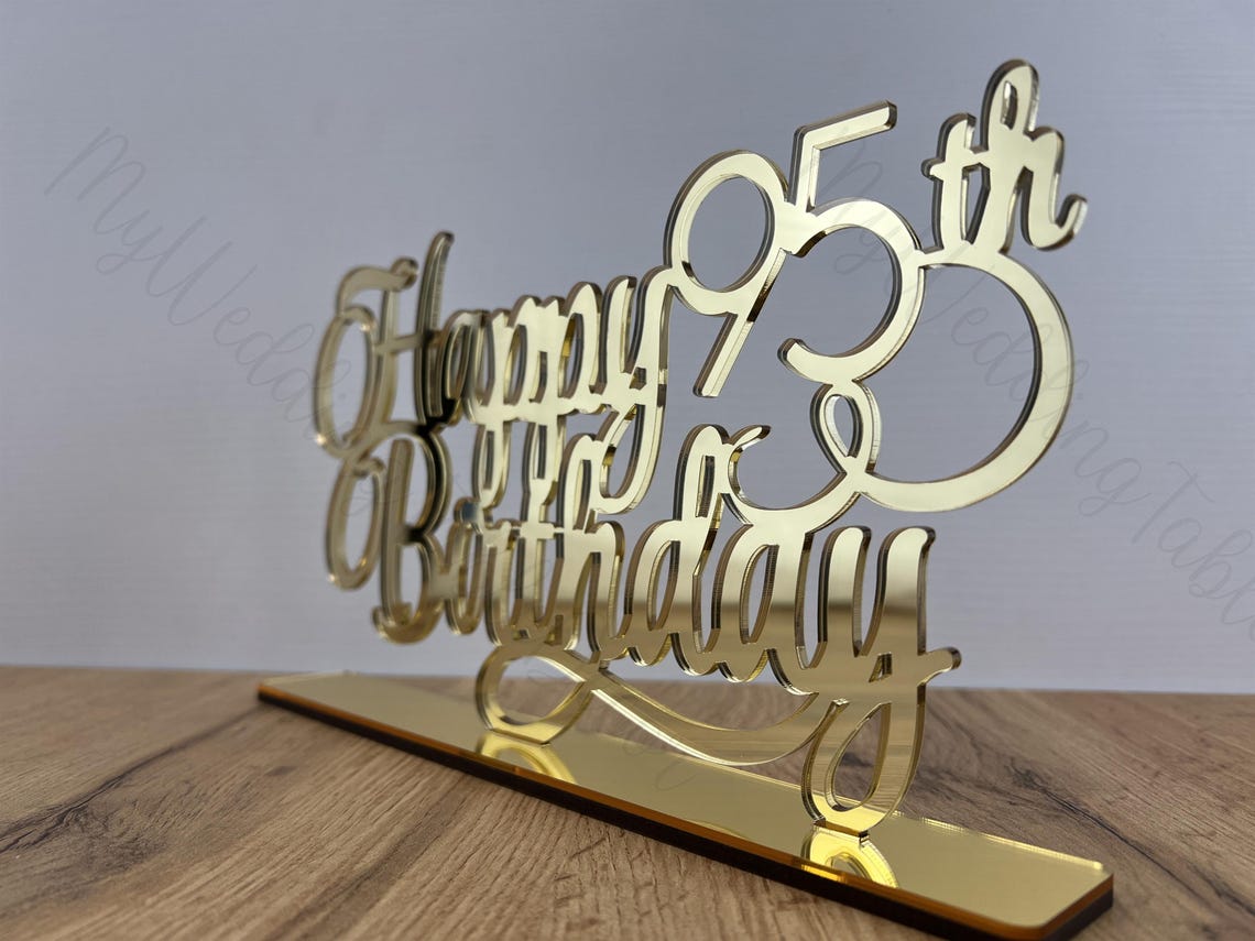 Tabletop Happy Birthday Sign Birthday Table Decorations Mirrored Happy ...