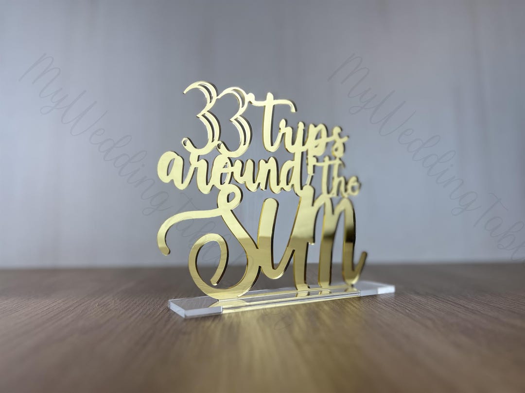 Freestanding Table Sign for Anniversary and Birthday Gift Mirrored ...
