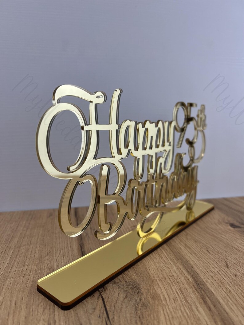 Tabletop Happy Birthday Sign Birthday Table Decorations Mirrored Happy ...