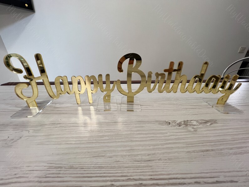 Happy Birthday Table Decoration Happy Birthday Table Sign - Etsy