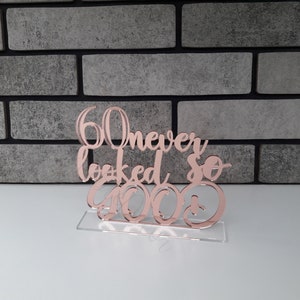 Table Standing Sign for Happy Birthday Party 40 50 60 Th Birthday Table ...