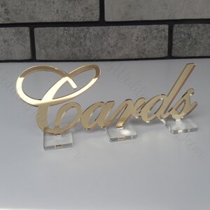 Cards Sign for Wedding Organization Mirror Sign Custom Table Letters ...