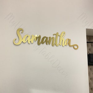 Gold Name Sign Large Wall Decor Sign, Wall Hanging, Party Sign ...