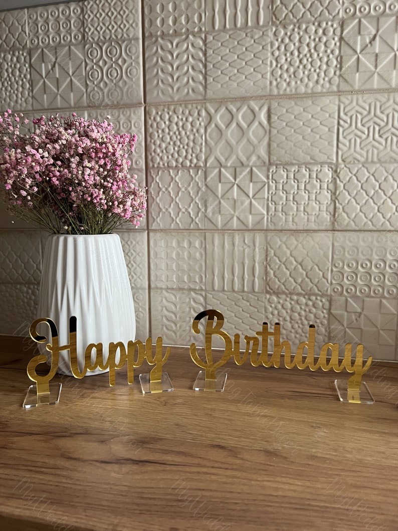 Happy Birthday Table Decoration Happy Birthday Table Sign - Etsy