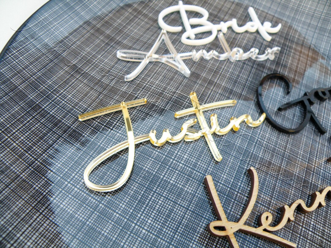 Custom Wedding Nameplates, Wedding Name Cards, Personalized Laser Cut ...