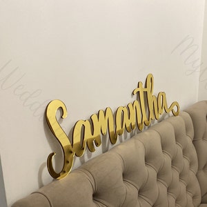Gold Name Sign Large Wall Decor Sign, Wall Hanging, Party Sign ...