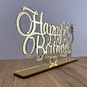 Tabletop Happy Birthday Sign Birthday Table Decorations Mirrored Happy ...