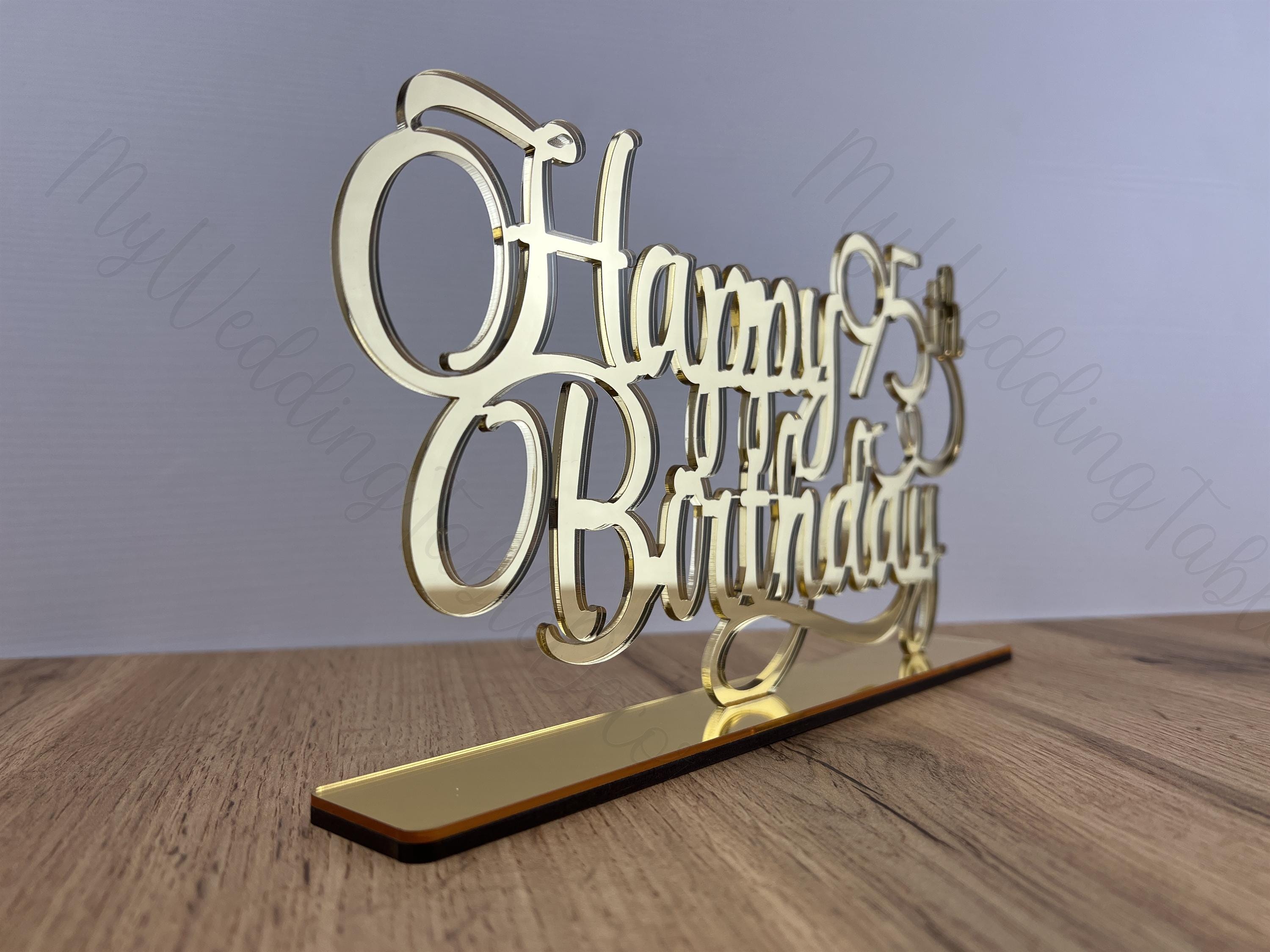 Tabletop Happy Birthday Sign Birthday Table Decorations Mirrored Happy ...