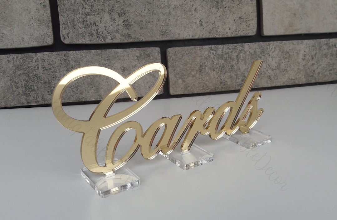 Cards Sign for Wedding Organization Mirror Sign Custom Table Letters ...