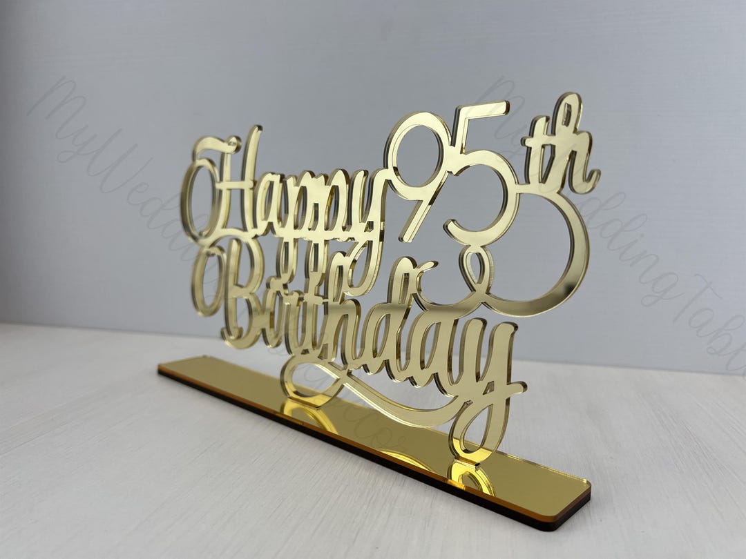 Tabletop Happy Birthday Sign Birthday Table Decorations Mirrored Happy ...