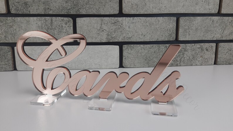 Cards Sign for Wedding Organization Mirror Sign Custom Table Letters ...